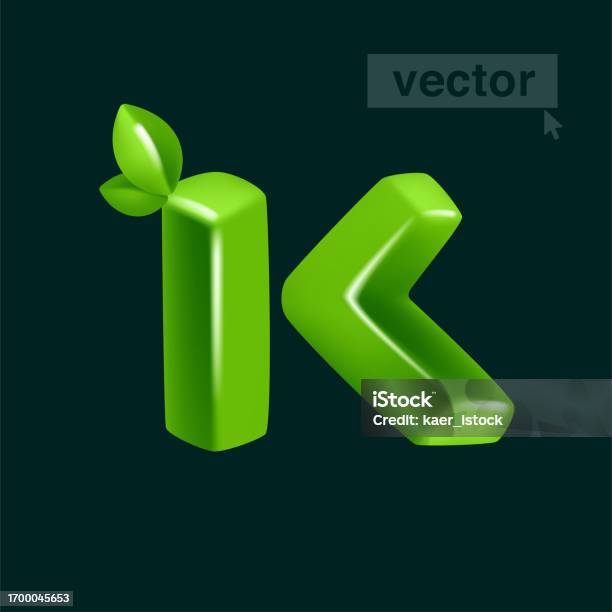 Logo Lettre K Rendu 3d Dans Le Style Cubique De Dessin Animé Avec Des