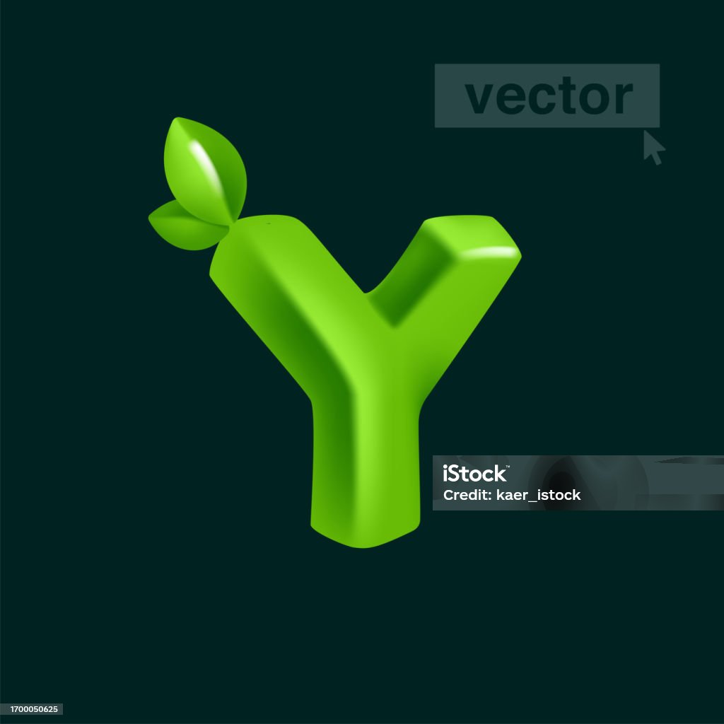Logo Lettre Y Rendu 3d Dans Le Style Cubique De Dessin Animé Avec Des