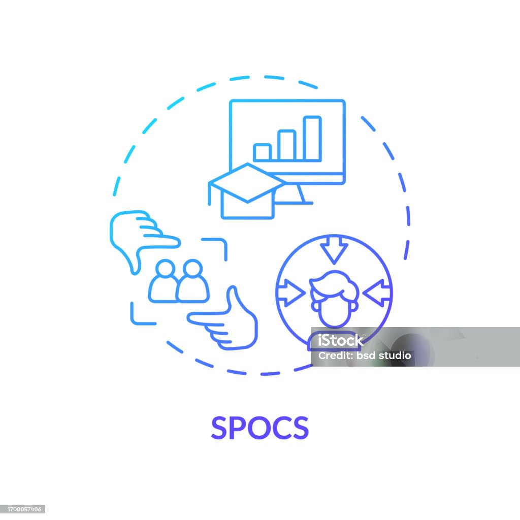 2d Gradient Thin Linear Icon Spocs Concept Stock Illustration