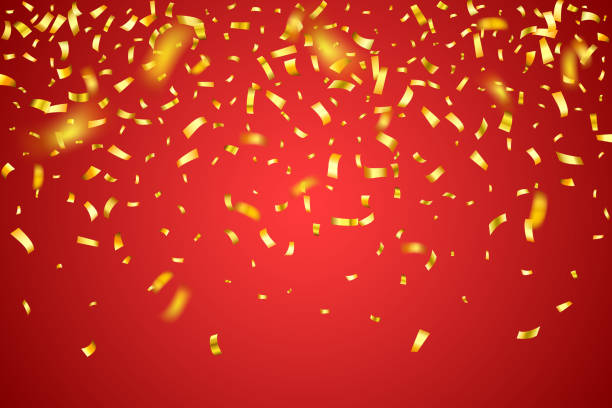 Free Stock Photo of Red and gold star confetti on light background ...