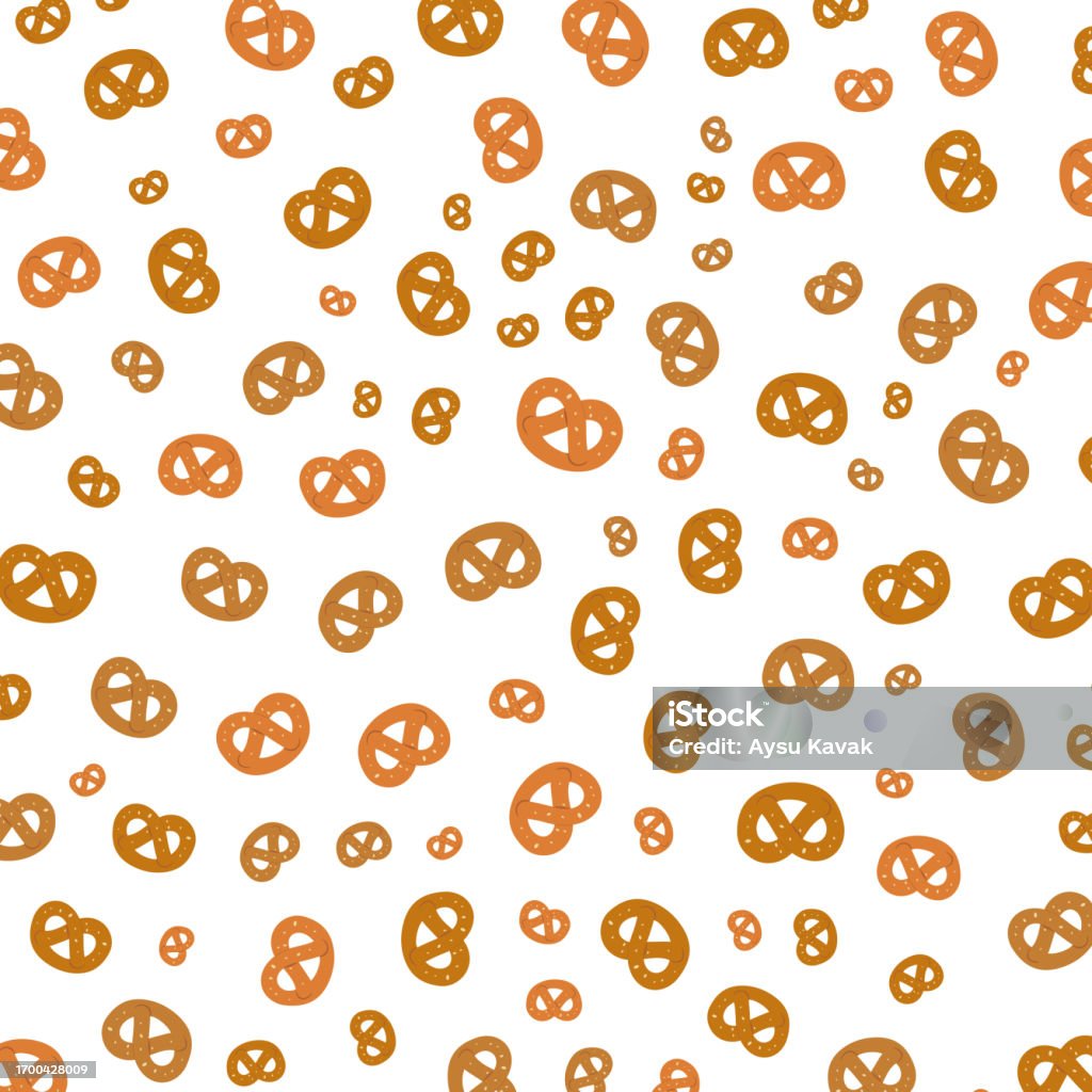 Bavarian Pretzel Seamless Pattern On Isolated Background Beer Fest