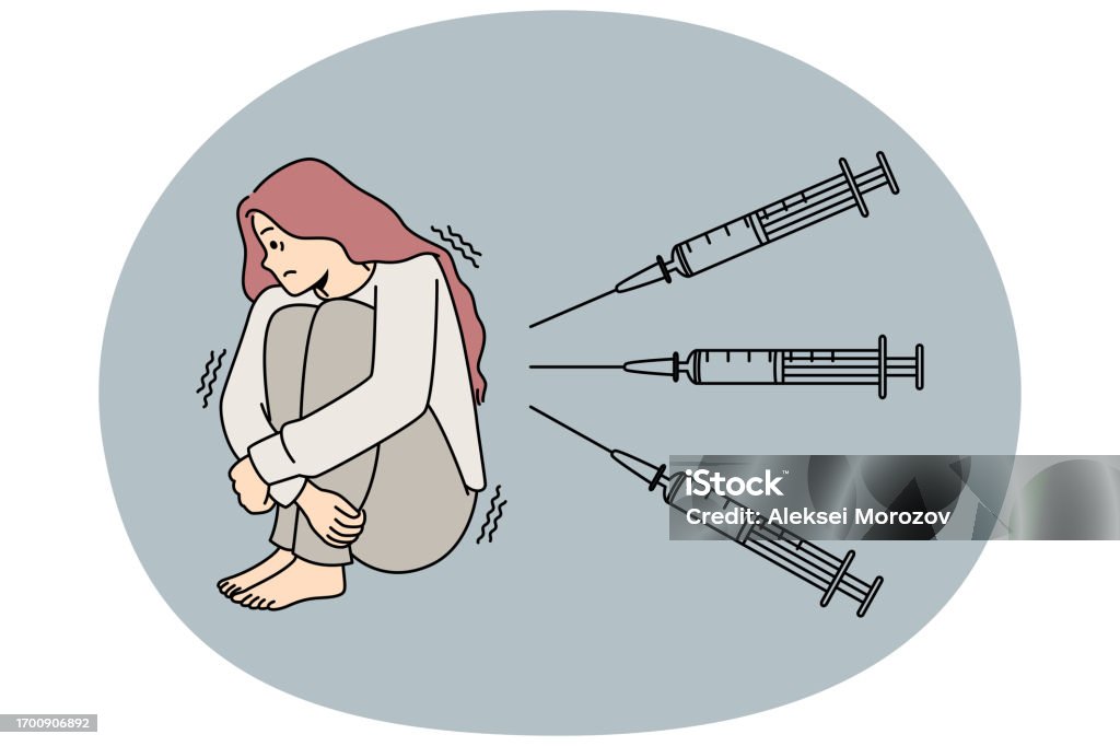 Stressed Woman Scared Of Injections Stock Illustration - Download Image ... Stressed Woman Scared Of Injections Stock Illustration - Download Image ...