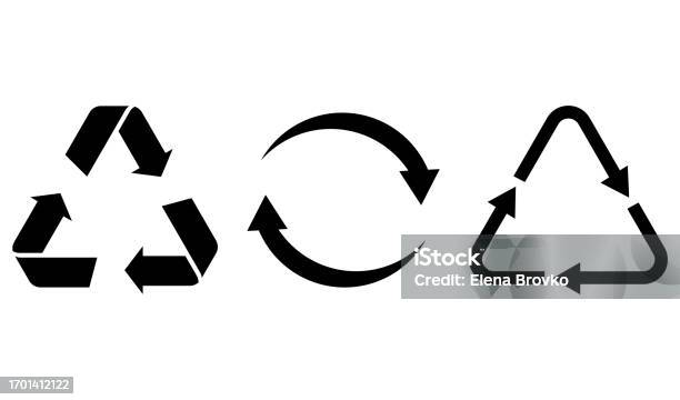 Jeu Dicônes De Recyclage Illustration Vectorielle Isolée Sur Fond Blanc