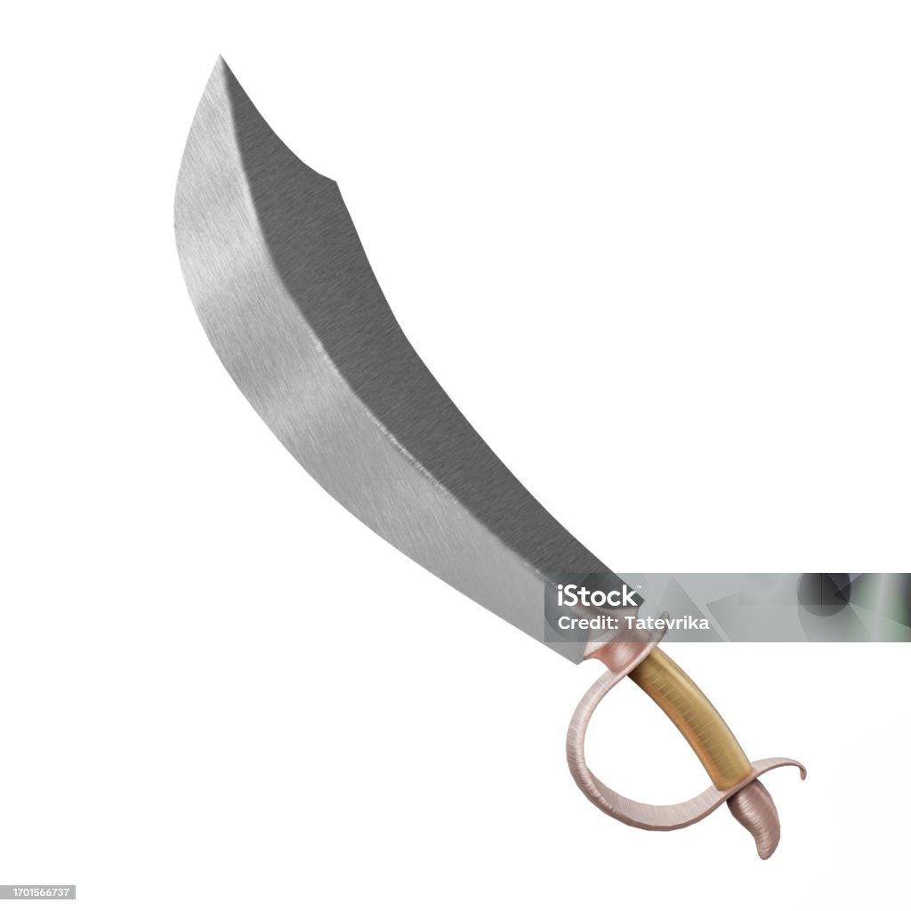 Sword Sabre Weapon Isolated On White Background 3d Illustration File
