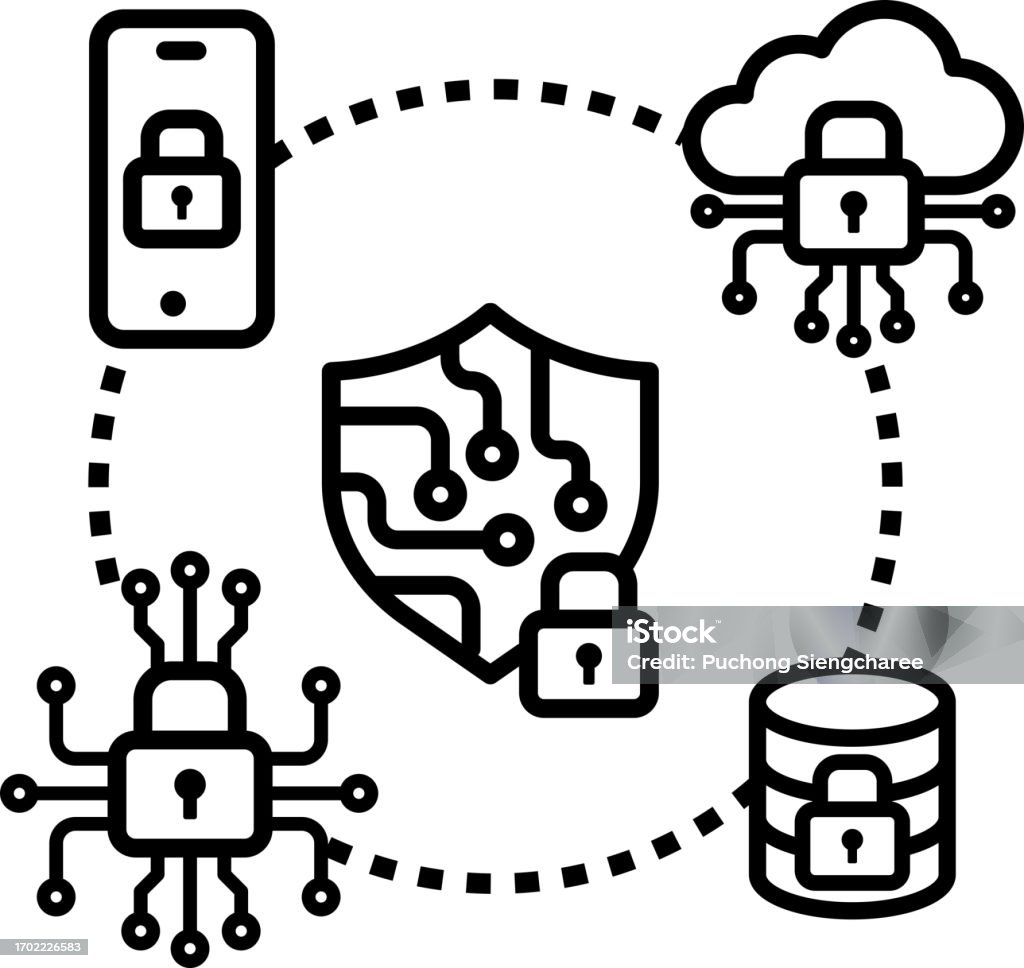 Cyber Security Icon Data Information Protect Digital System Safety