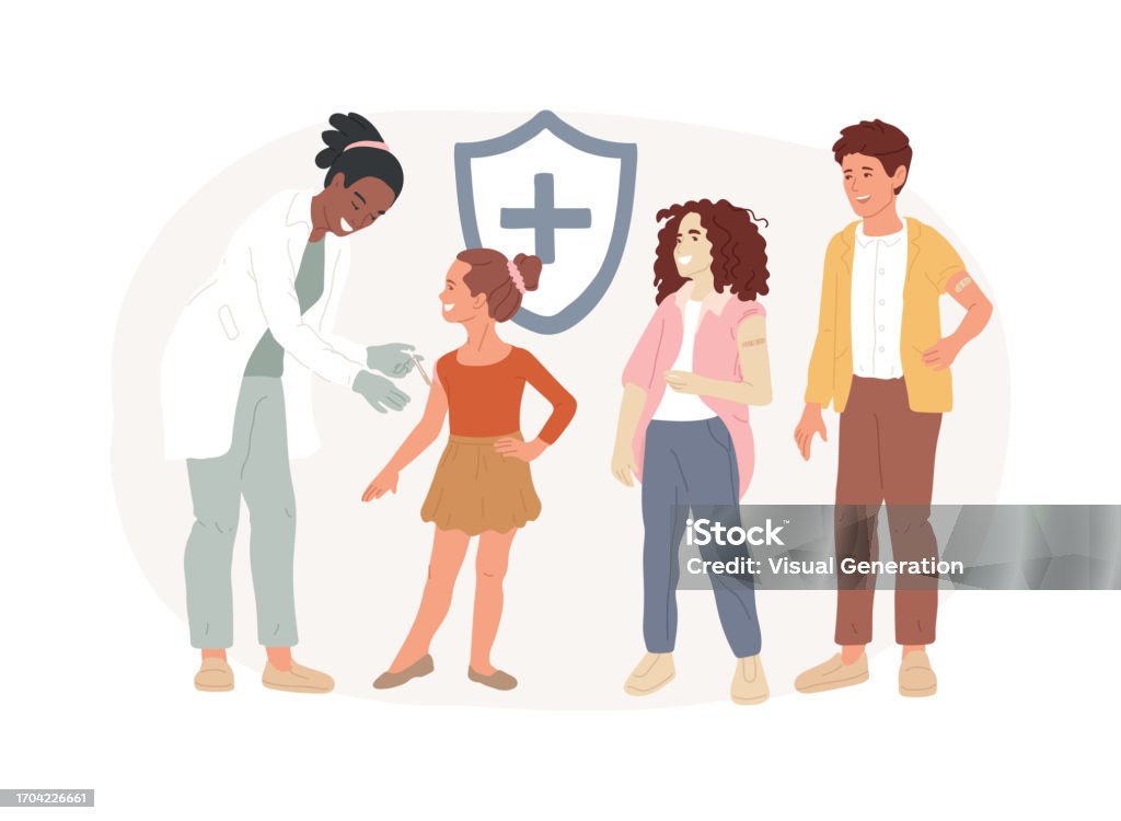Vaccination Of Preteens And Teens Isolated Concept Vector Illustration ... Vaccination Of Preteens And Teens Isolated Concept Vector Illustration ...