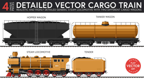 Steam Train Side Vector