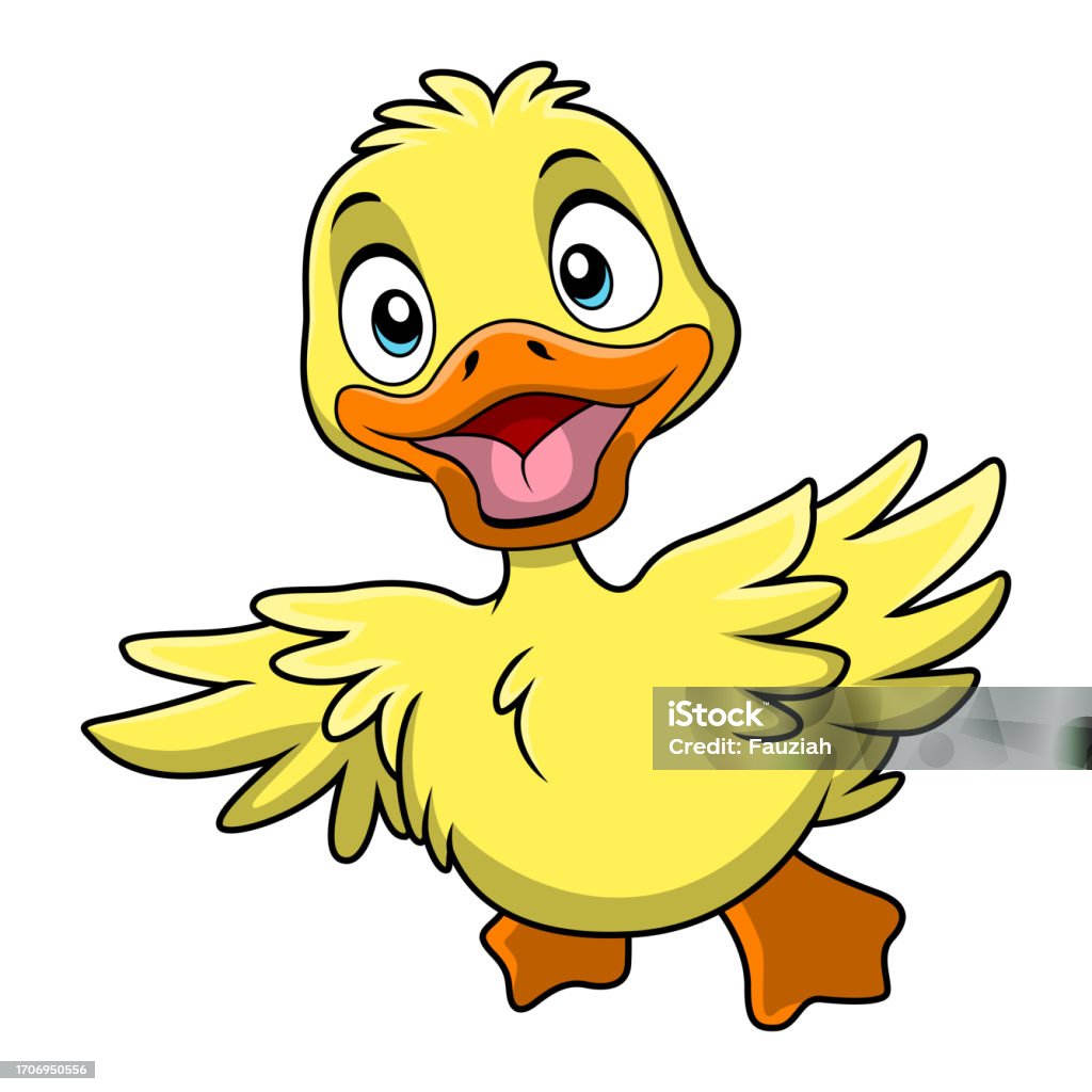 Kartun Bebek Kecil Yang Lucu Dengan Latar Belakang Putih Ilustrasi Stok Unduh Gambar Sekarang