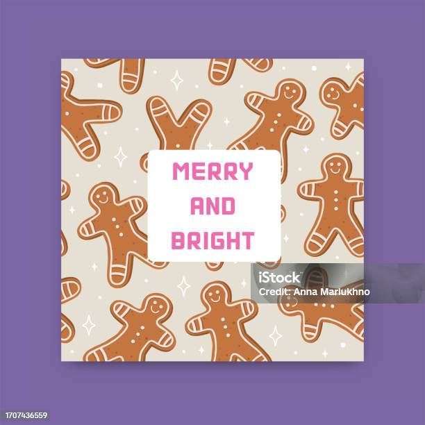 Kartu Pos Natal Kartu Ucapan Dengan Kue Jahe Dekorasi Natal Dan Tahun