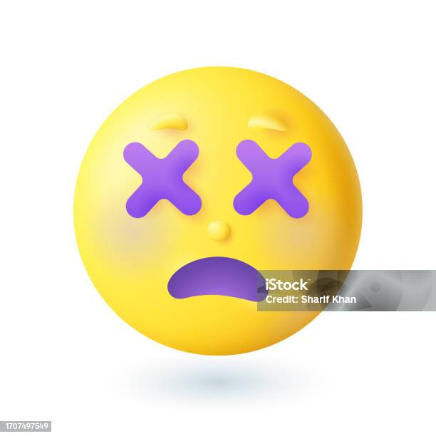 Émoticône Triste De Style Dessin Animé 3d Avec Icône Des Yeux Croisés