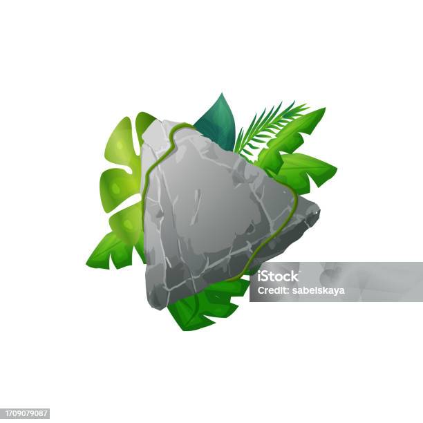 Papan Batu Dengan Daun Dracaena Vektor Kartun Bentuk Segitiga Bingkai ... Papan Batu Dengan Daun Dracaena Vektor Kartun Bentuk Segitiga Bingkai ...
