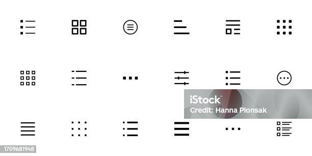 Hamburger Menu Icon Set Menu Ui Icons Website Navigation Buttons User Interface Design Elements
