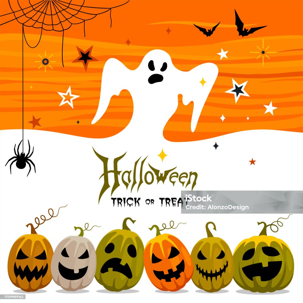 Halloween Poster Trick Or Treaters Stock Illustration Download Image