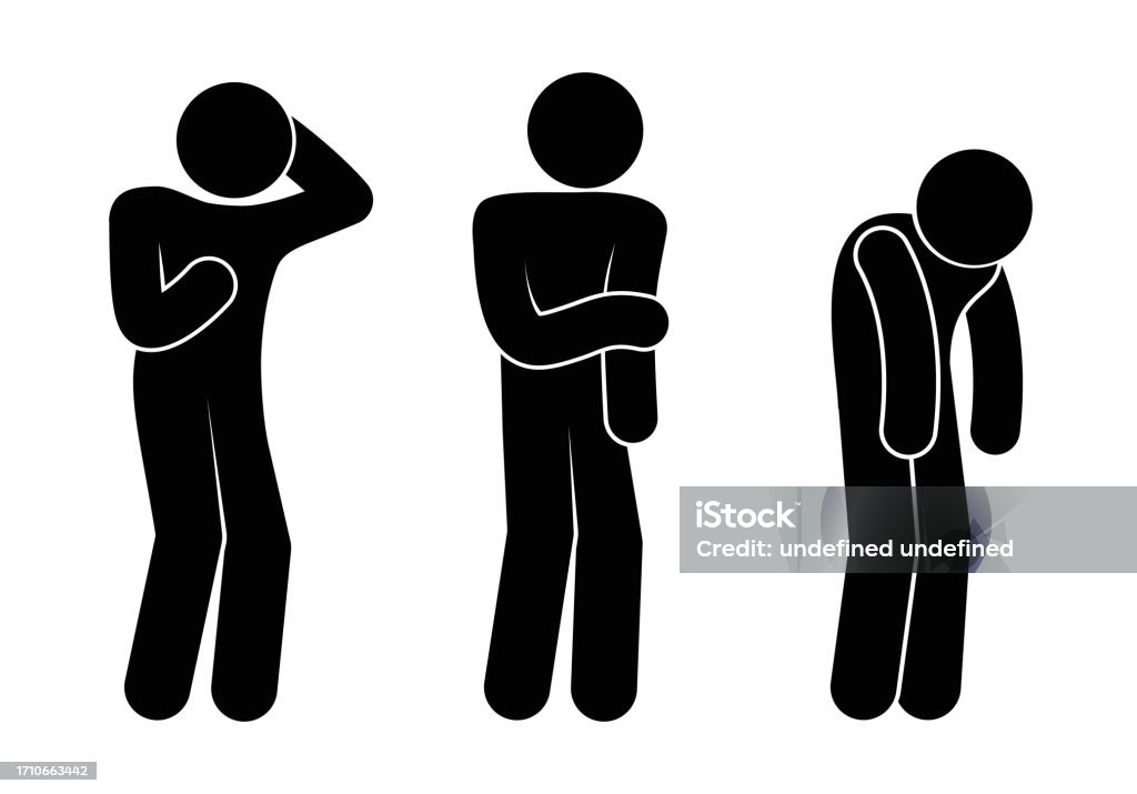 Illustration Of Sad Embarrassed Man Stick Figure People Icon Stock