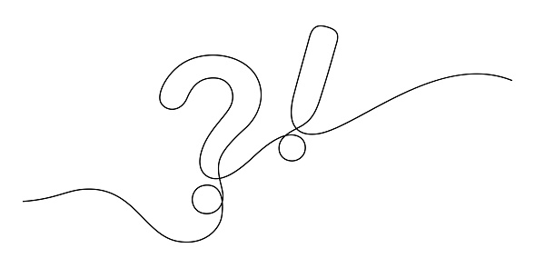 Dessin Au Trait Continu Du Point Dinterrogation Et Du Symbole