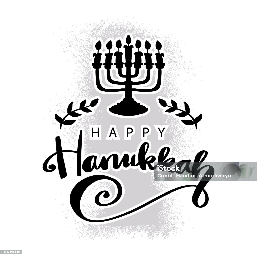 Happy Hanukkah Calligraphy Hand Lettering Text Stock Illustration ... Happy Hanukkah Calligraphy Hand Lettering Text Stock Illustration ...