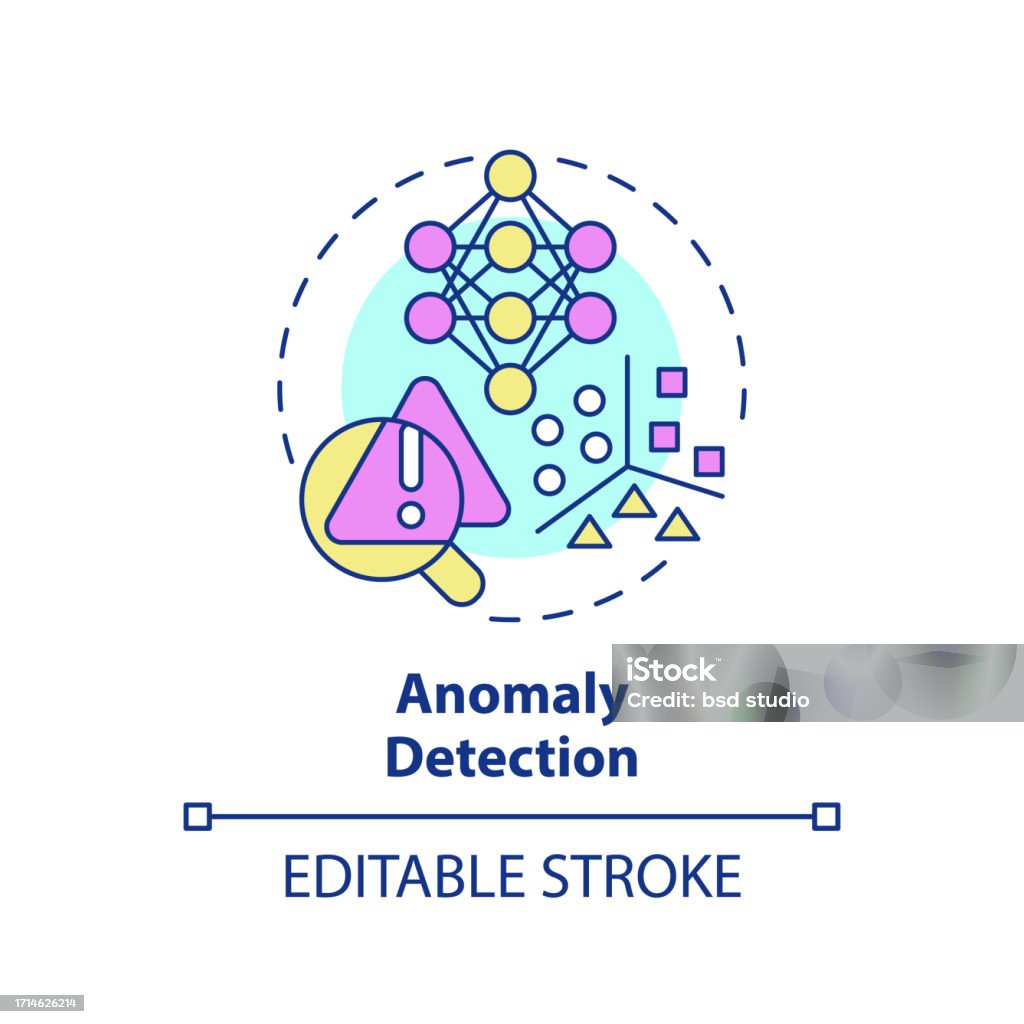 2d Colorful Thin Linear Icon Anomaly Detection Concept Stock