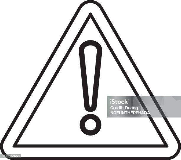 Ligne Noire Point Dexclamation Dans Licône De Symbole Triangulaire