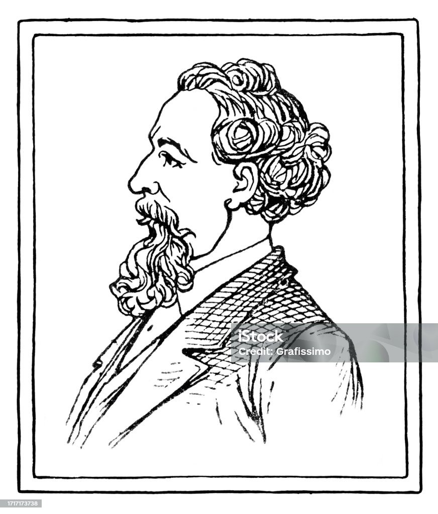 Ilustración De Ilustración De Retrato De Charles Dickens 1899 Y Más