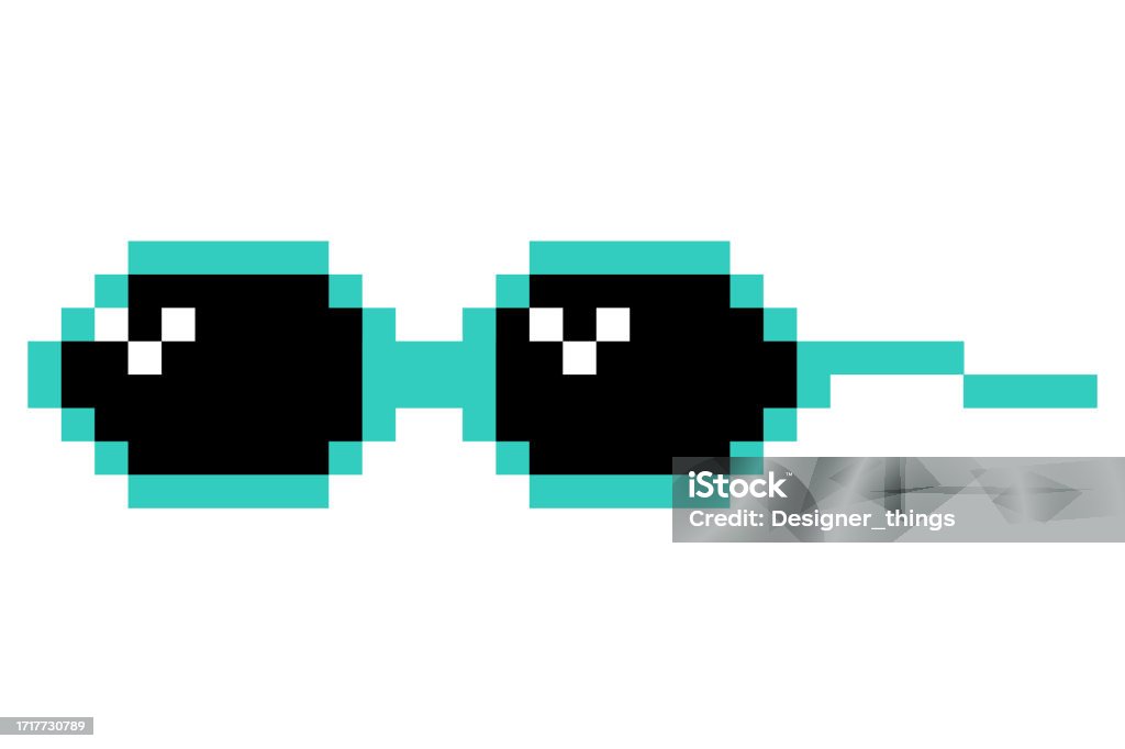 Pixel Glasses Meme Like A Boss Meme Pixelation Accessory Optical Fashion 8 Bit Funky Logo Icon