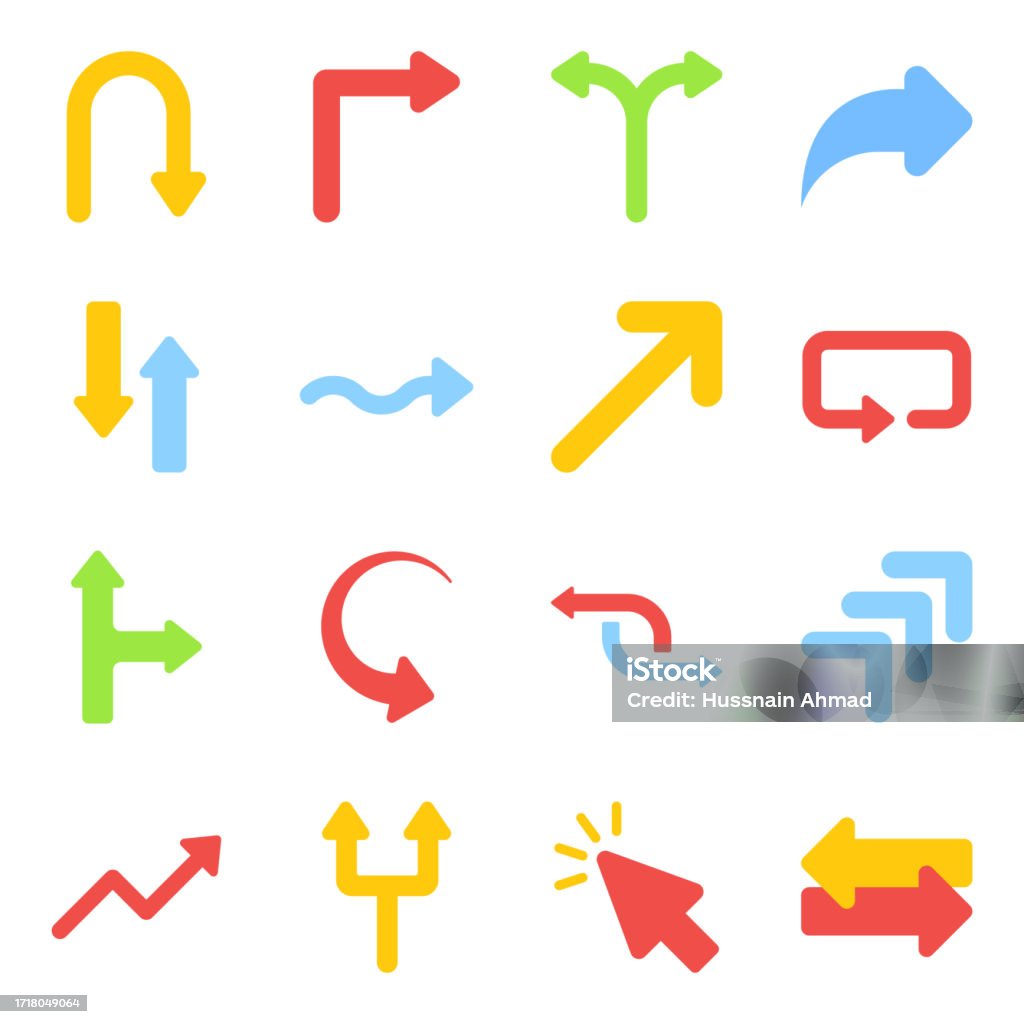 Ilustración De Pack De Flechas Direccionales Iconos Planos Y Más