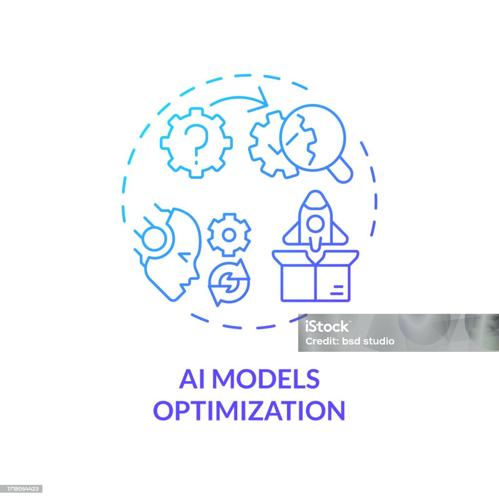 Gradient Thin Line Icon Ai Models Optimization Concept Stock