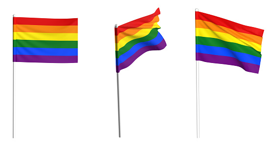 Bendera Lgbt Melambai Tertiup Angin Di Tiang Bendera Bendera Pelangi
