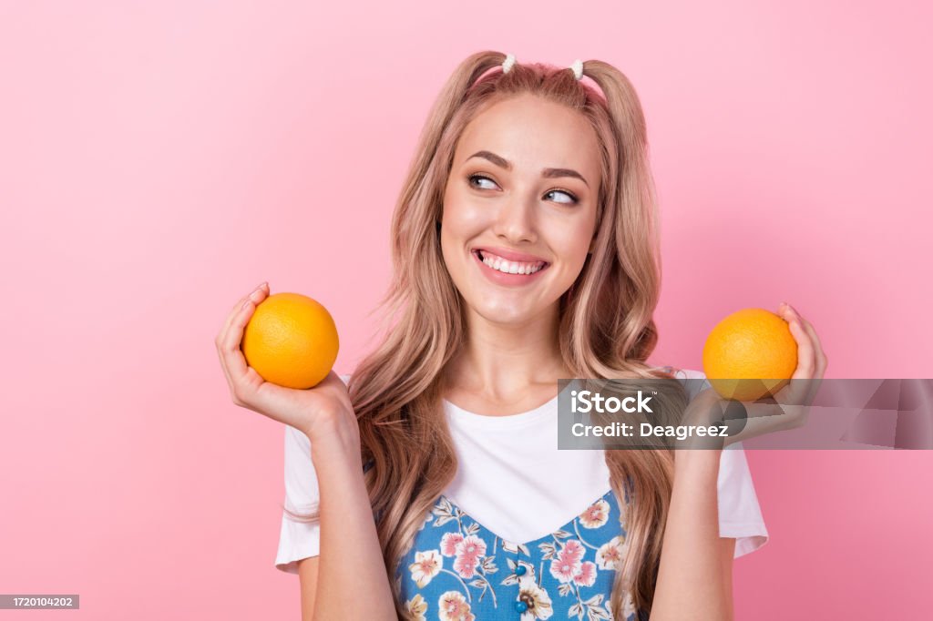 Photo Of Healthy Gorgeous Woman With Tails Hairdo Dressed Print Overall