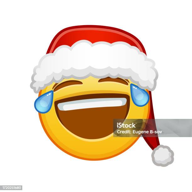 Visage De Noël Avec Des Larmes De Joie Grande Taille De Sourire Emoji