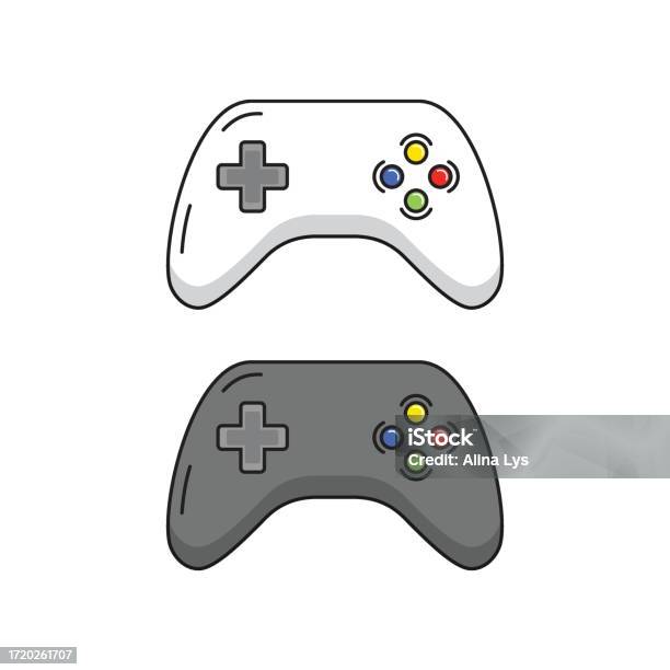 Vetores De Conjunto De Ilustração Vetorial De Ícone De Gamepad Joystick