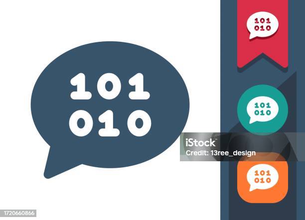 Chat Bubble Icon Speech Bubble Comment Message Binary Code Coding Programming Hacking Stock