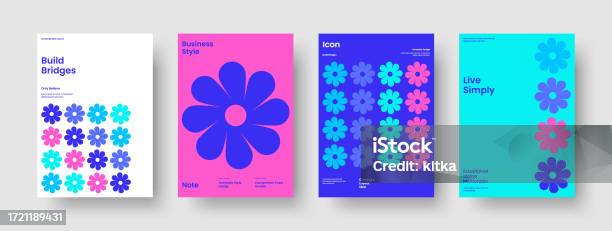 Tata Letak Laporan Abstrak Desain Brosur Modern Template Banner Kreatif