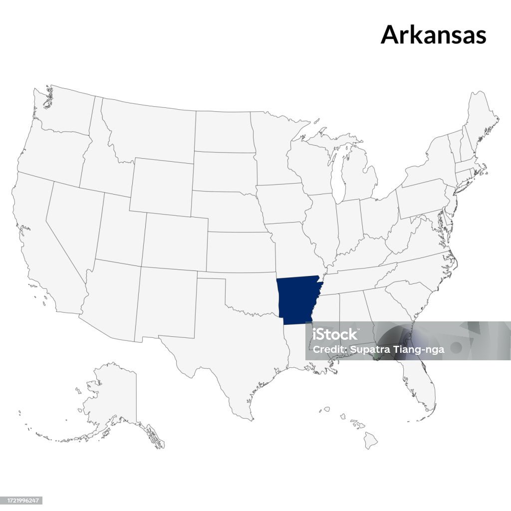 Map Of Arkansas Arkansas Map Usa Map Stock Illustration Download Image Now American Flag