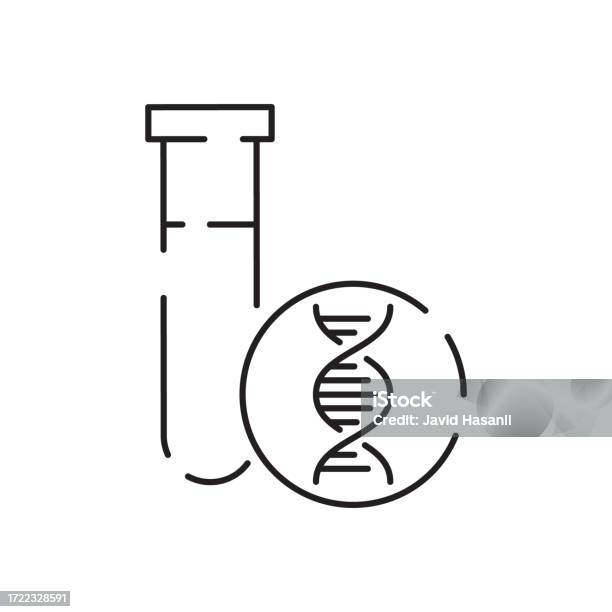 Génie Génétique Symbole Ligne Vectorielle Icon Biochimie Et Génétique