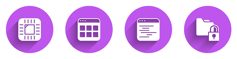 Set Processor With Cpu Browser Files Software And Folder And Lock Icon ... Set Processor With Cpu Browser Files Software And Folder And Lock Icon ...