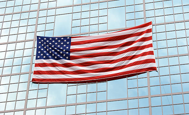 Free Stock Photo of American Flag Displayed on Side of Building ...
