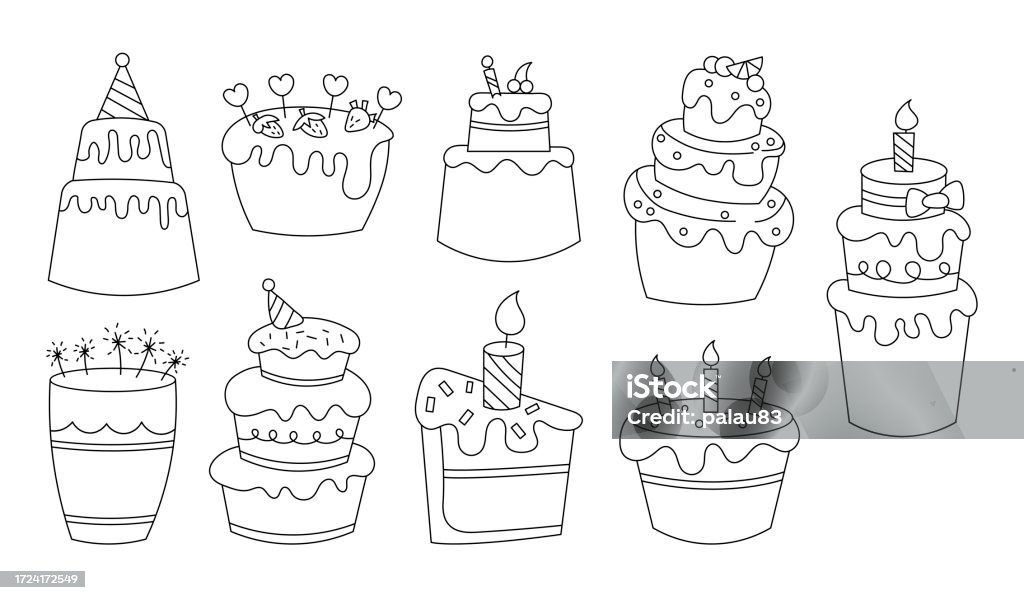 Kue Manis Yang Meriah Halaman Mewarnai Makanan Penutup Yang Lezat ... Kue Manis Yang Meriah Halaman Mewarnai Makanan Penutup Yang Lezat ...