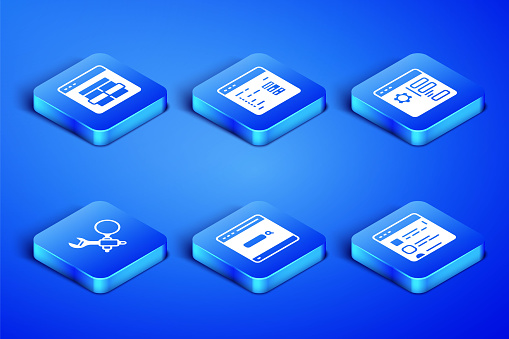 Set Browser Files Mysql Code Search Engine Debugging Software And Setting Icon Vector Stock
