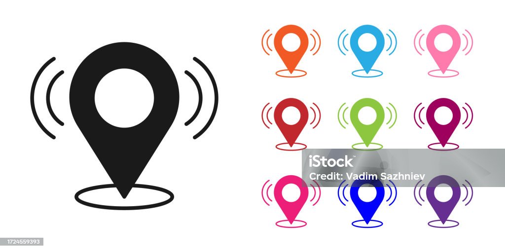 Black Map Pin Icon Isolated On White Background Navigation Pointer
