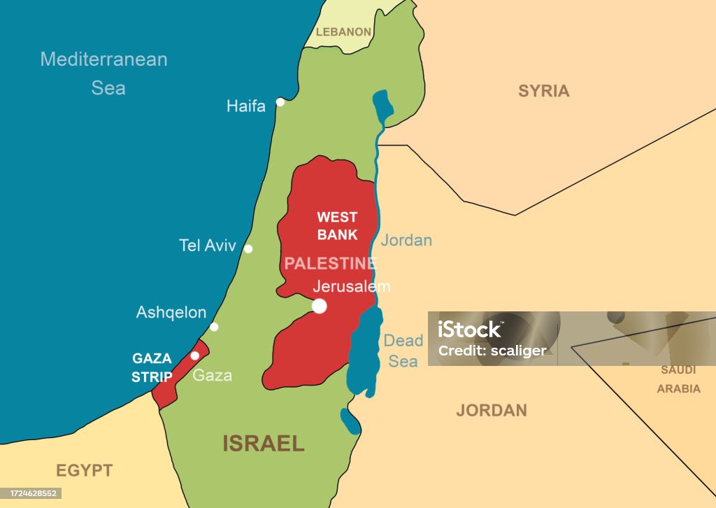 Israel Dan Palestina Di Timur Tengah Pada Peta Kontur Gaza Dan Tepi ... Israel Dan Palestina Di Timur Tengah Pada Peta Kontur Gaza Dan Tepi ...