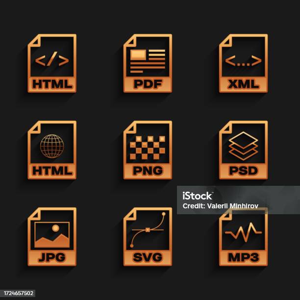 Set Png File Document Svg Mp3 Psd Jpg And Html Icon Vector Stock ... Set Png File Document Svg Mp3 Psd Jpg And Html Icon Vector Stock ...