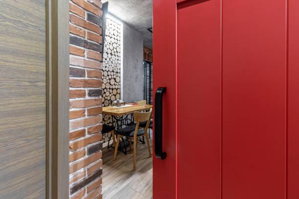 Free picture: red, wooden, furniture, interior, design, door