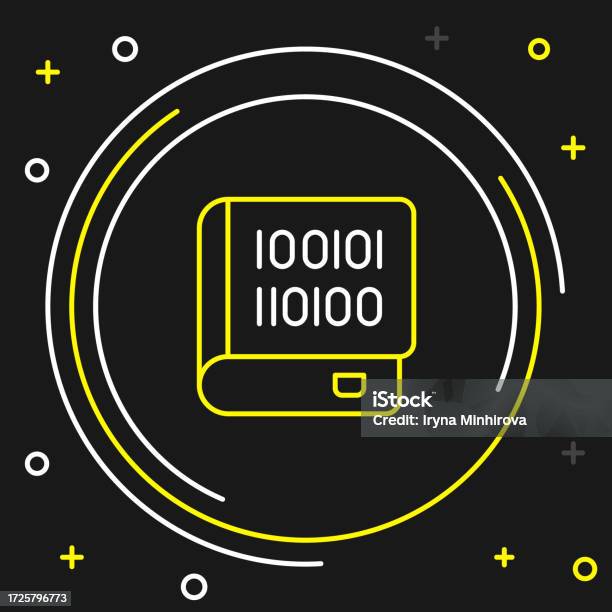 Line Books About Programming Icon Isolated On Black Background Programming Language Concept Php