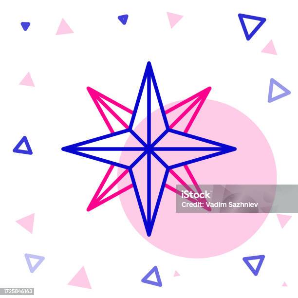 Graphisme Rose De Vent De Ligne Disolement Sur Le Fond Blanc Icône