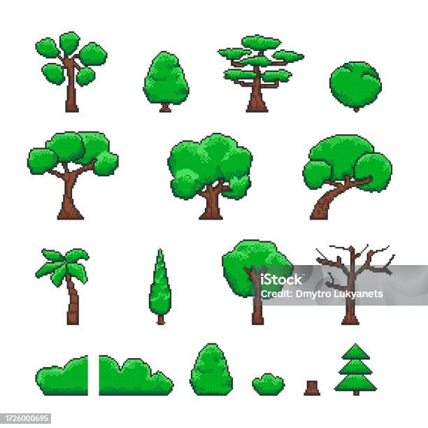 Pixel Tree 1 Stock Illustration Download Image Now Arcade Botany Branch Plant Part Istock