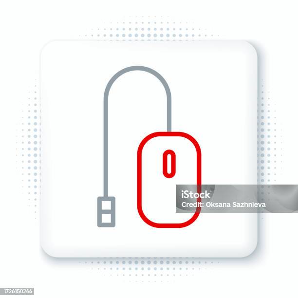 Ligne Icône De Souris Dordinateur Isolée Sur Fond Blanc Optique Avec