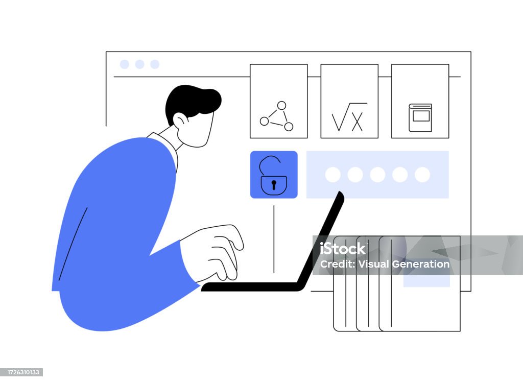 Class Access Code Isolated Cartoon Vector Illustrations Stock