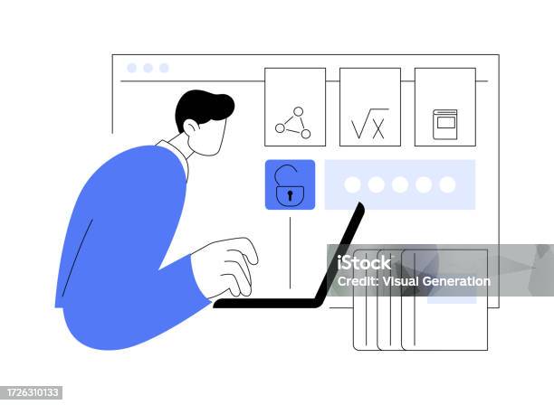 Class Access Code Isolated Cartoon Vector Illustrations Stock