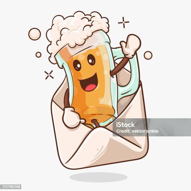 Beer Email Marketing Concept Beer Glass With Kawaii Cute Face Mascot ... Beer Email Marketing Concept Beer Glass With Kawaii Cute Face Mascot ...