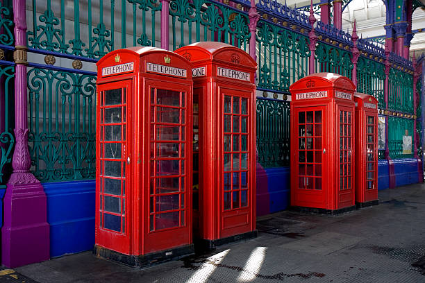 Free Stock Photo of Row of Red Telephone Booths | Download Free Images ...